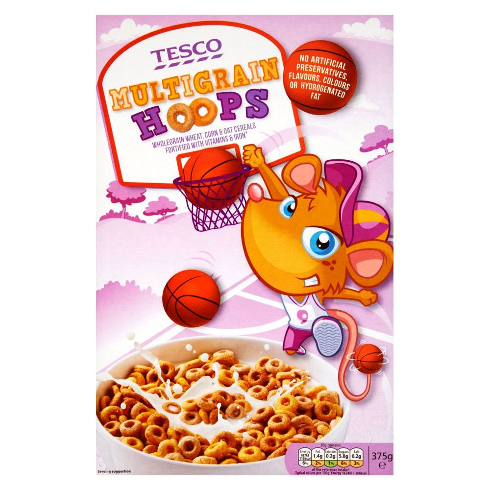 Tesco Multigrain Hoops Cereal 375G – ISE Forest and Garden